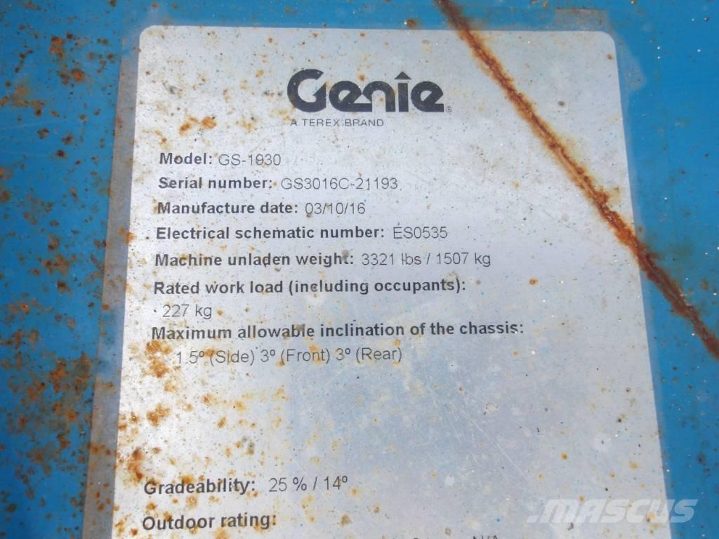 Genie GS 1930, 2016, Pleszew, wielkopolskie, Polen - Brukt sakselifter ...